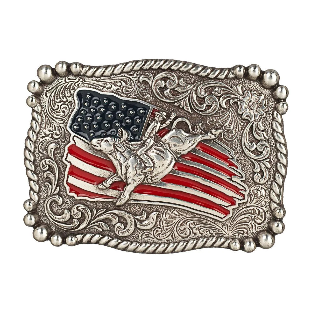 Nocona Youth Distressed Flag Bullrider - Belt Buckle | Hatcountry ...